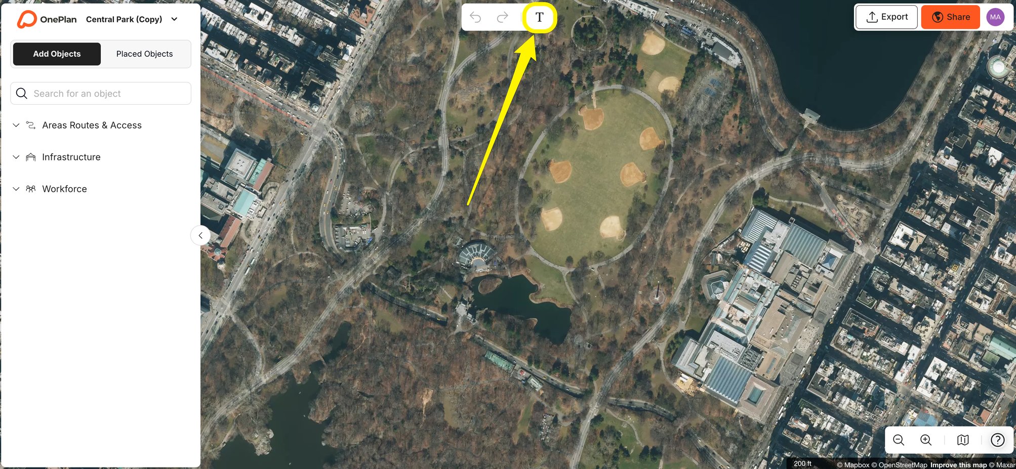 How to add text to OnePlan